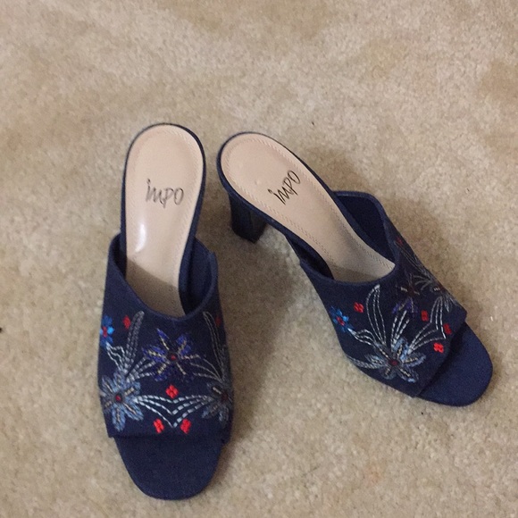 Impo | Shoes | New Impo Dark Jean Material Floral Print Size | Poshmark